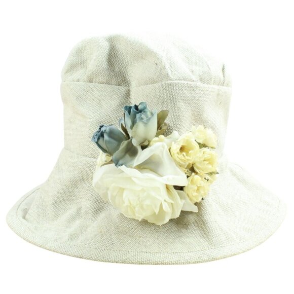 Mimi's Hats | Accessories | Mimis Hats Cream Large Flowers Cloche Hat ...